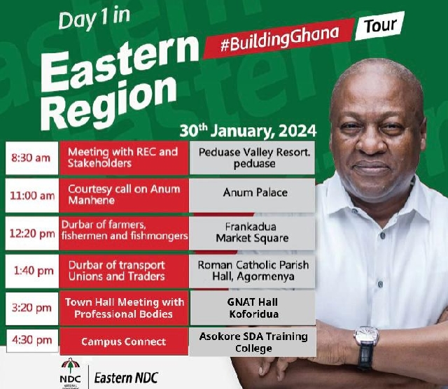 Mahama takes #BuildingGhana tour to Eastern Region | Politics