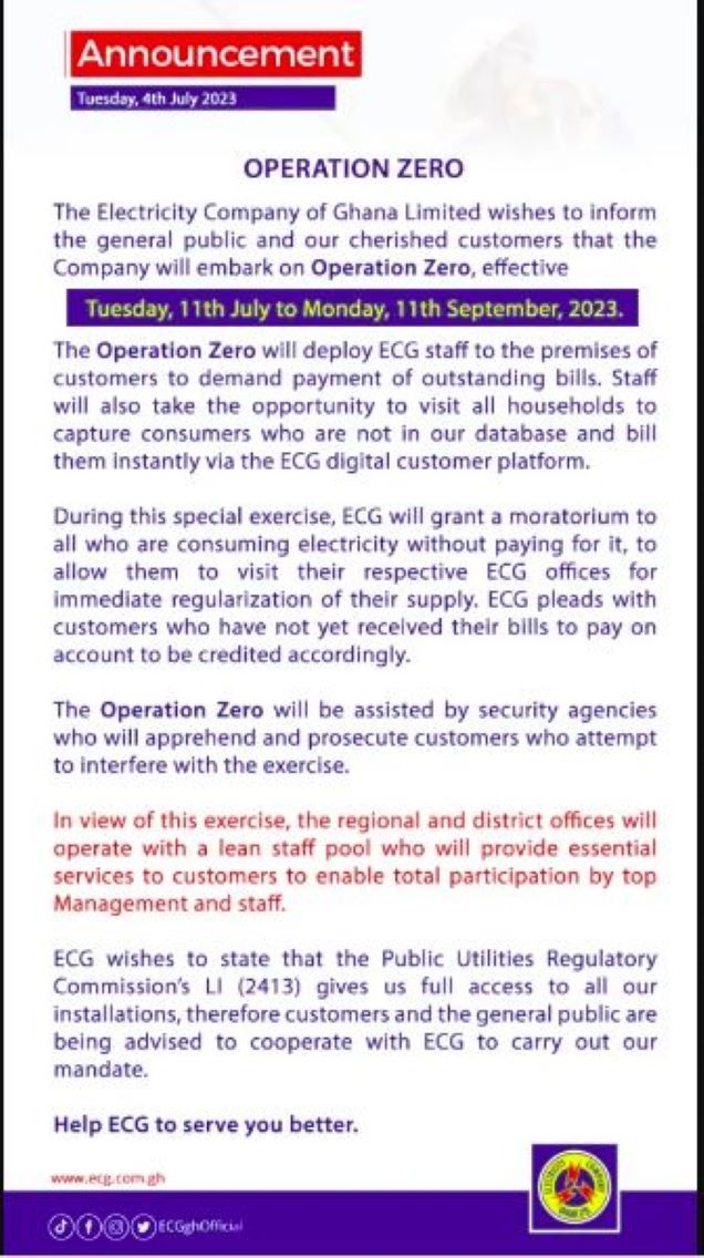 Operation Zero: ECG goes after defaulting customers again | Business